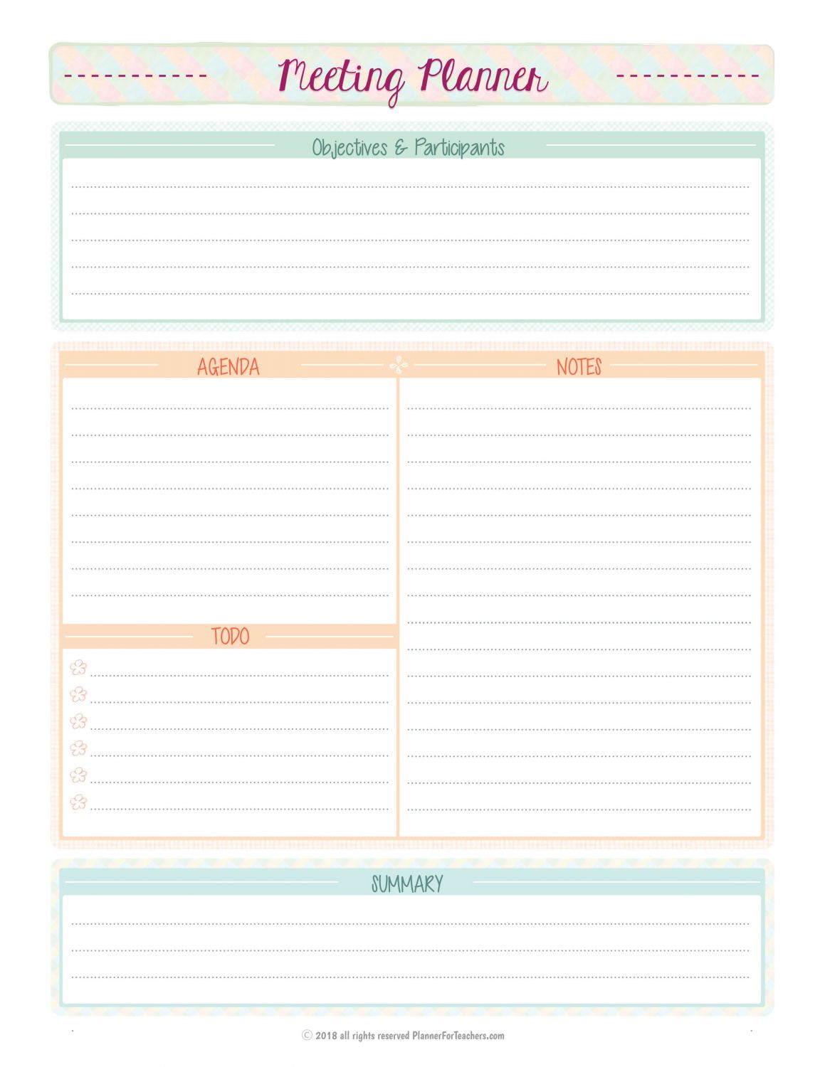 Planner for teachers, customized to your needs